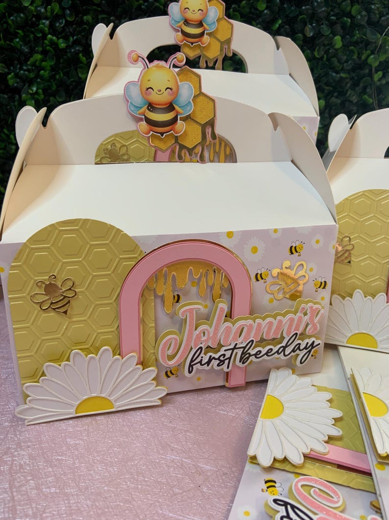 Personalized Bumblebee Treat Boxes: First Beeday Party Favors - Etsy