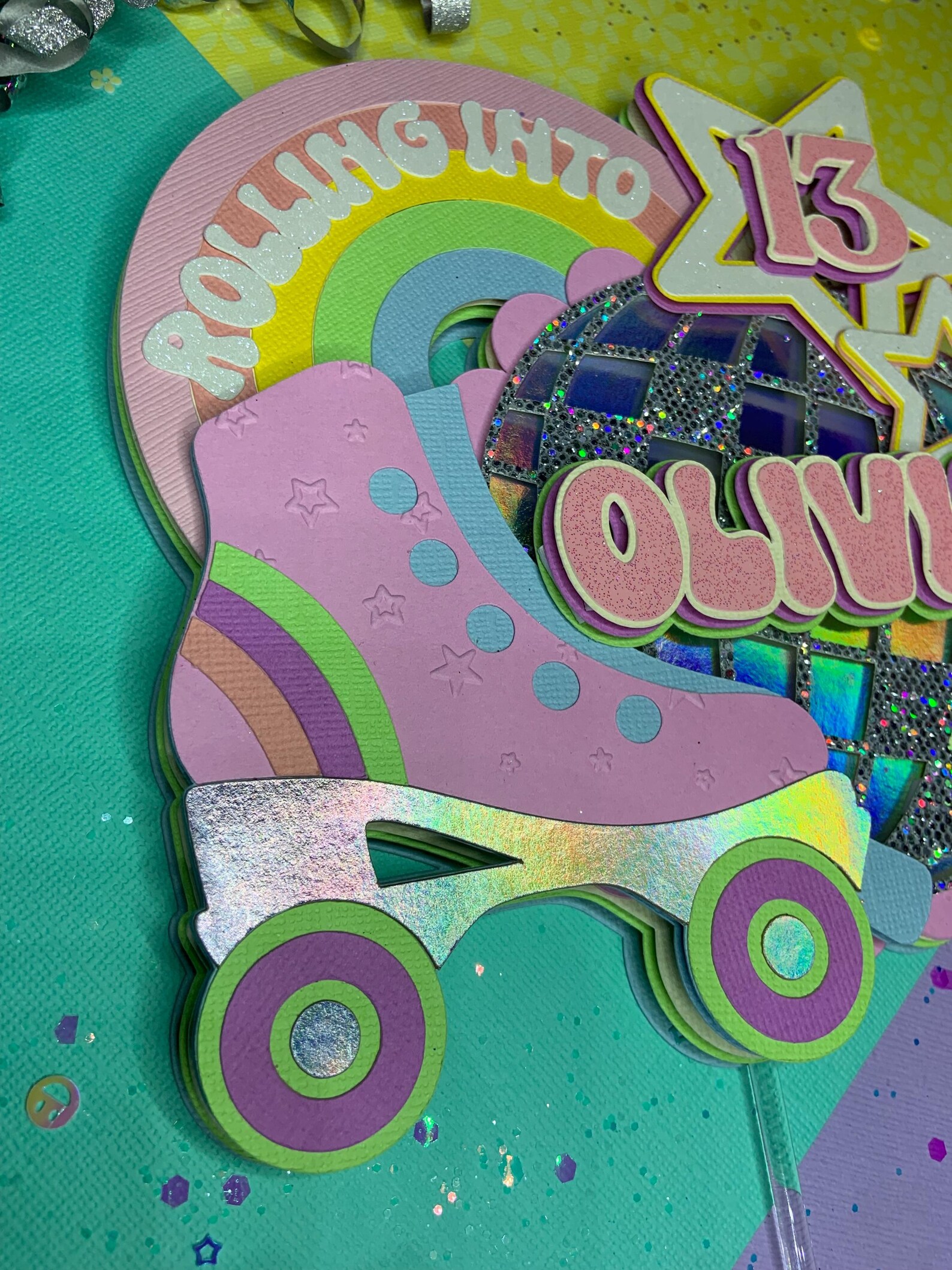 Personalized Rolling Skate Cake Topper: 3D Disco Party Decoration - Etsy