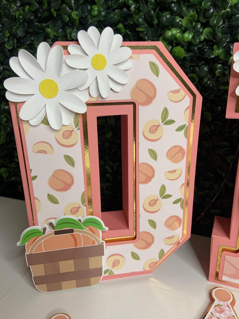 One Sweet Peach Birthday, Cake Topper, 3D Letters - Etsy