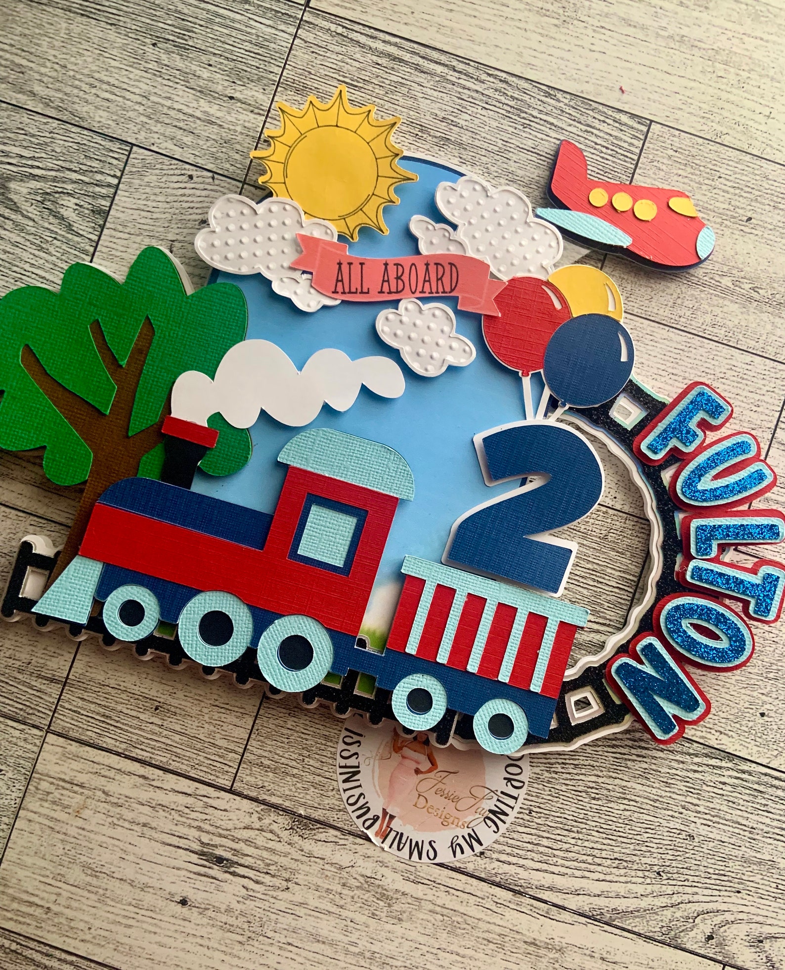 Train Cake Topper Choo Choo Three Train Party Cake Topper - Etsy