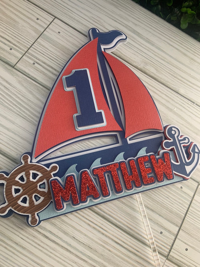 Sailboat Cake Topper: Nautical Baby Shower Decor - Etsy