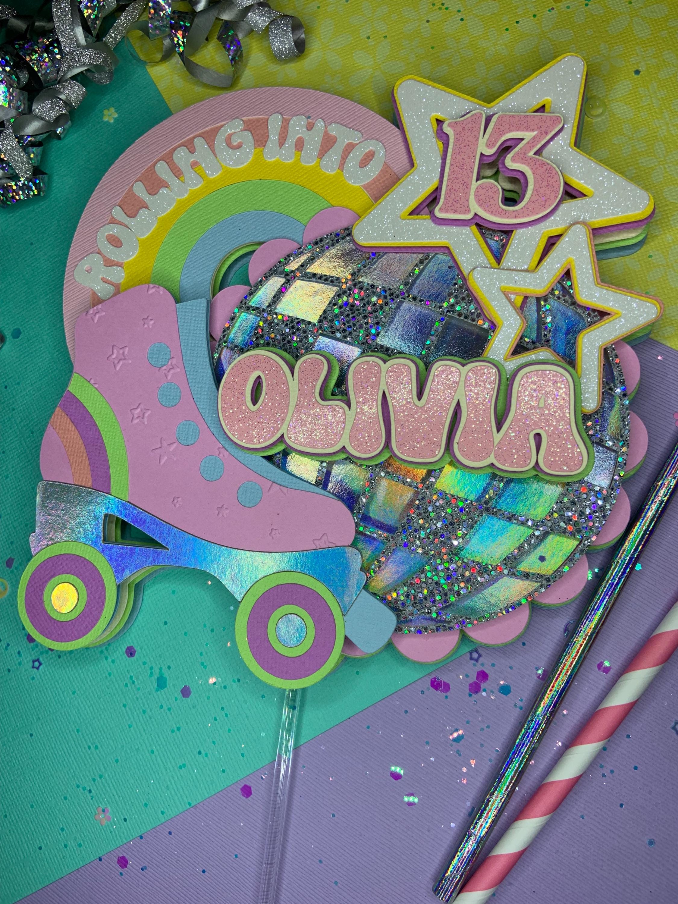 Personalized Rolling Skate Cake Topper: 3D Disco Party Decoration - Etsy