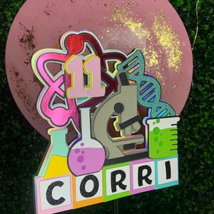 Science Theme Cake Topper, Science Party - Etsy