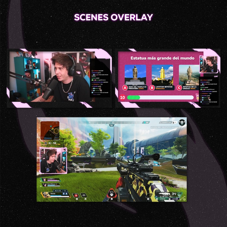 Pack Overlay Stream Flame Pink formato WEBM Quicktime compatible con ...