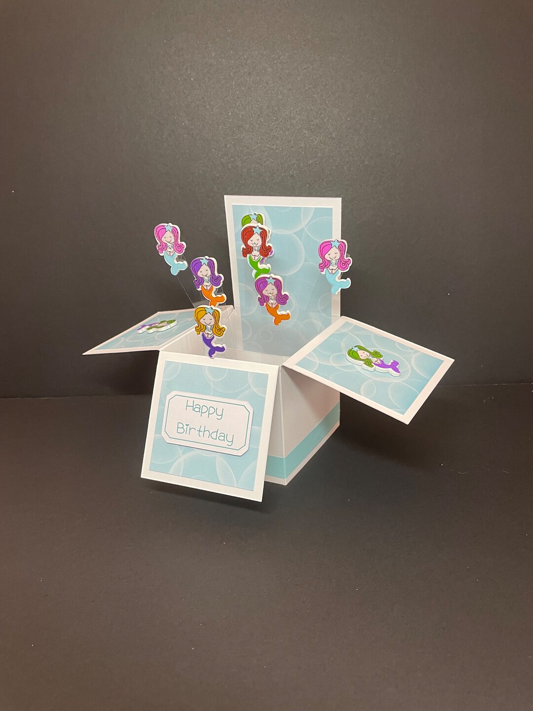 Pop up Birthday Box Card Mermaid - Etsy