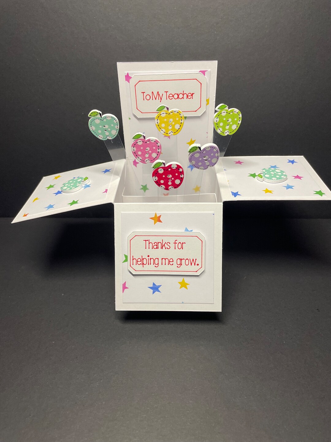 Teacher Thank You Card, Pop up Box Card - Etsy UK