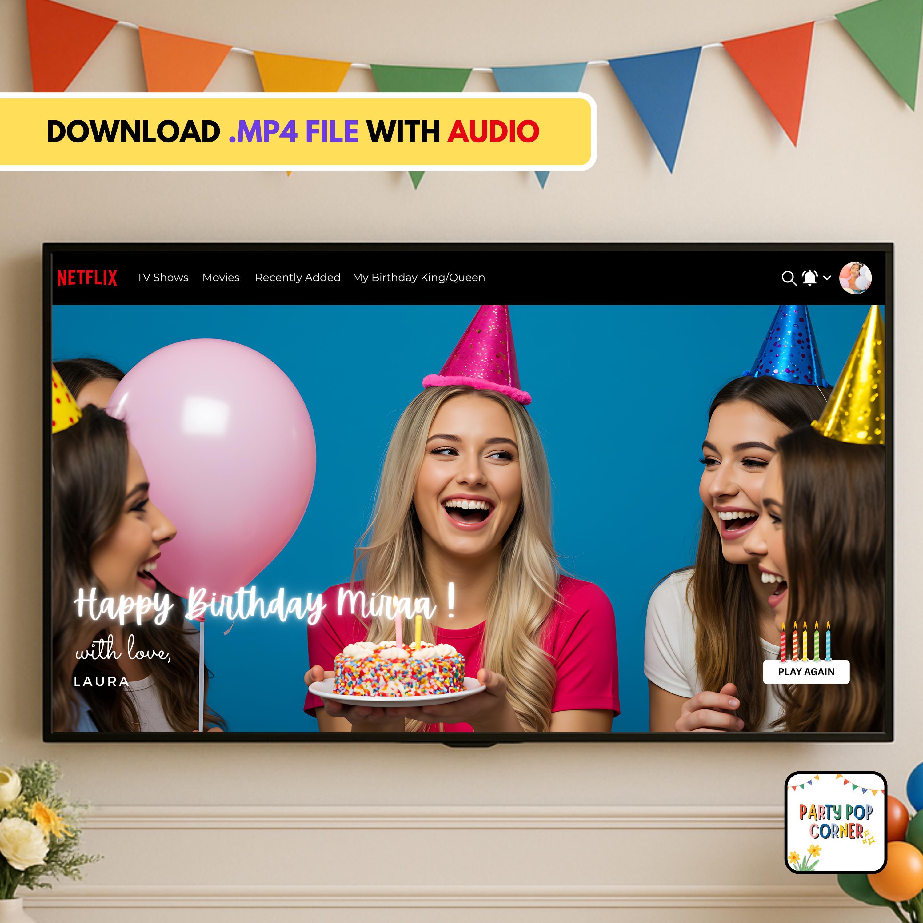 Netflix Birthday Video Gift: Personalized Movie Template (digital ...