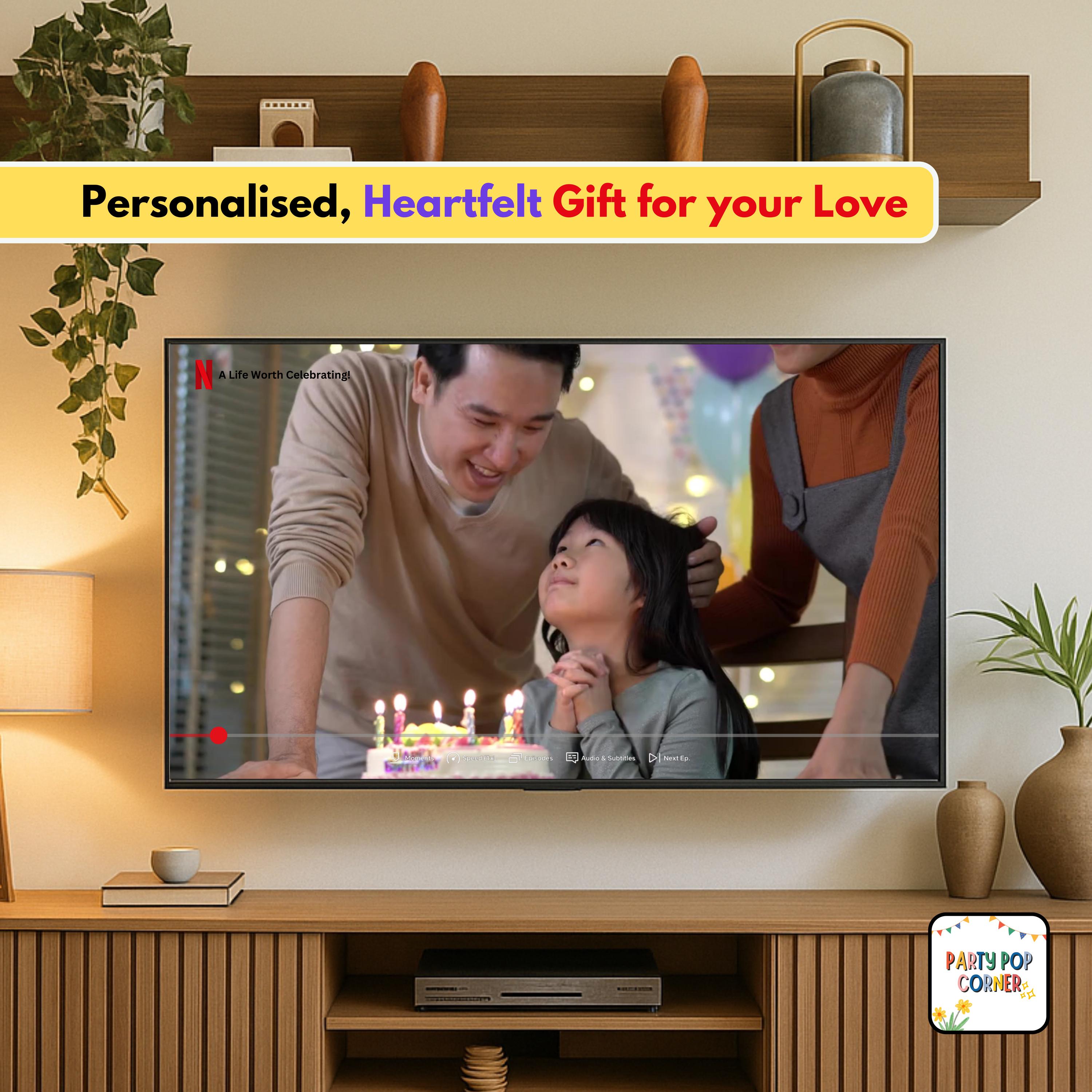 Netflix Birthday Video Gift: Personalized Movie Template (digital ...