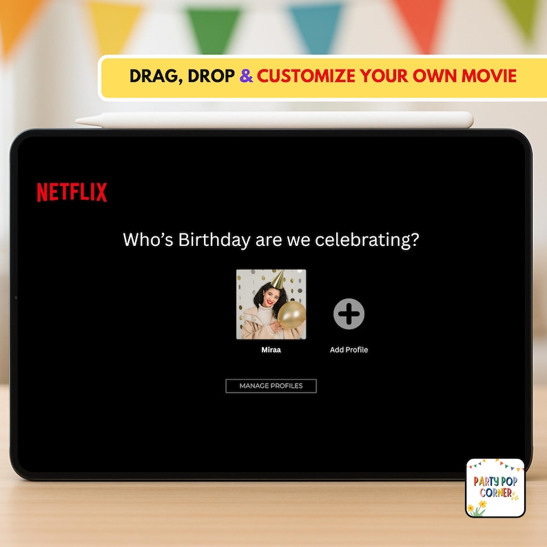 Netflix Birthday Video Gift: Personalized Movie Template (digital ...