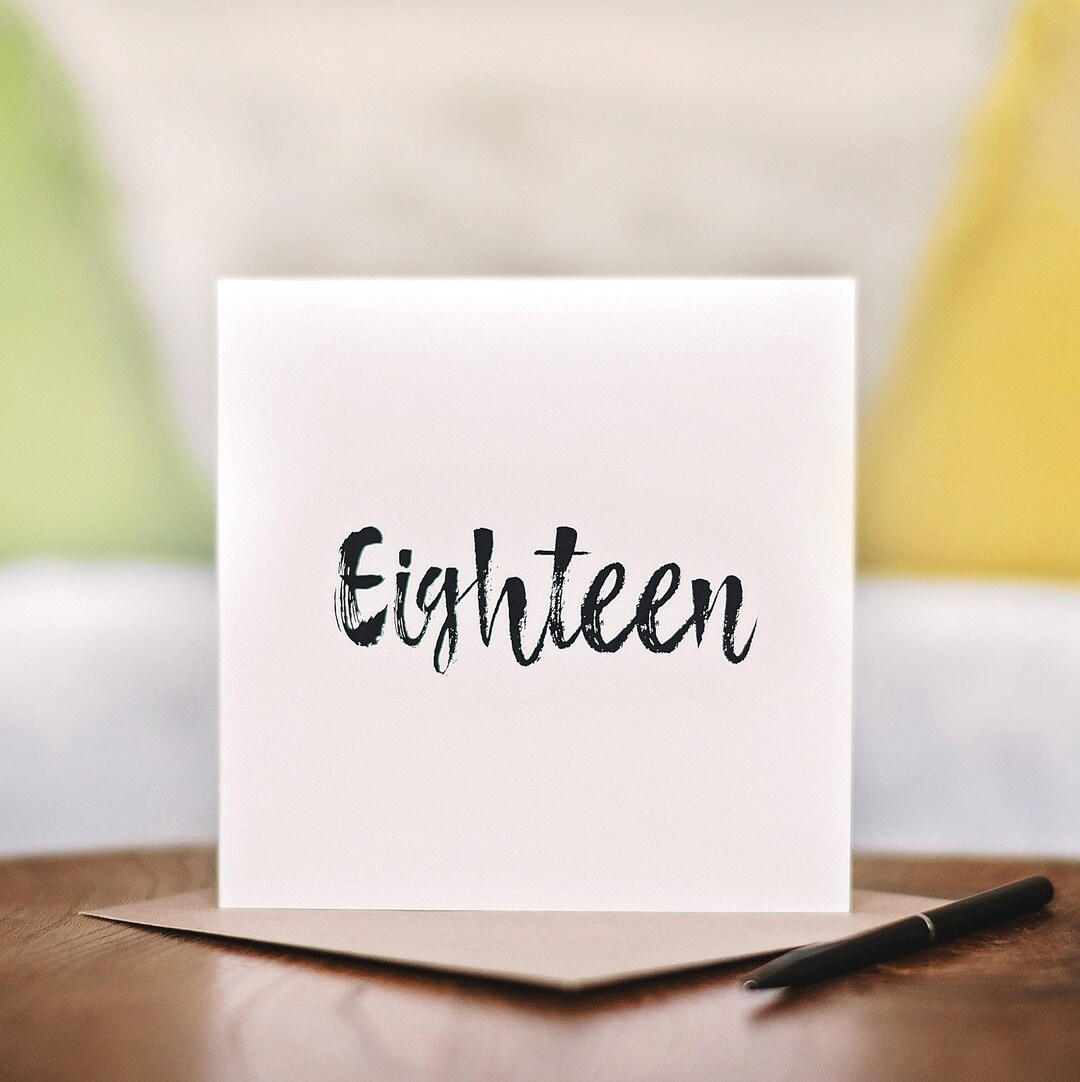 Eighteen 18th Birthday Card - Etsy