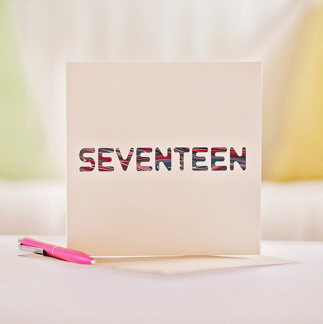 17th Pink Swirl Birthday Card - Etsy