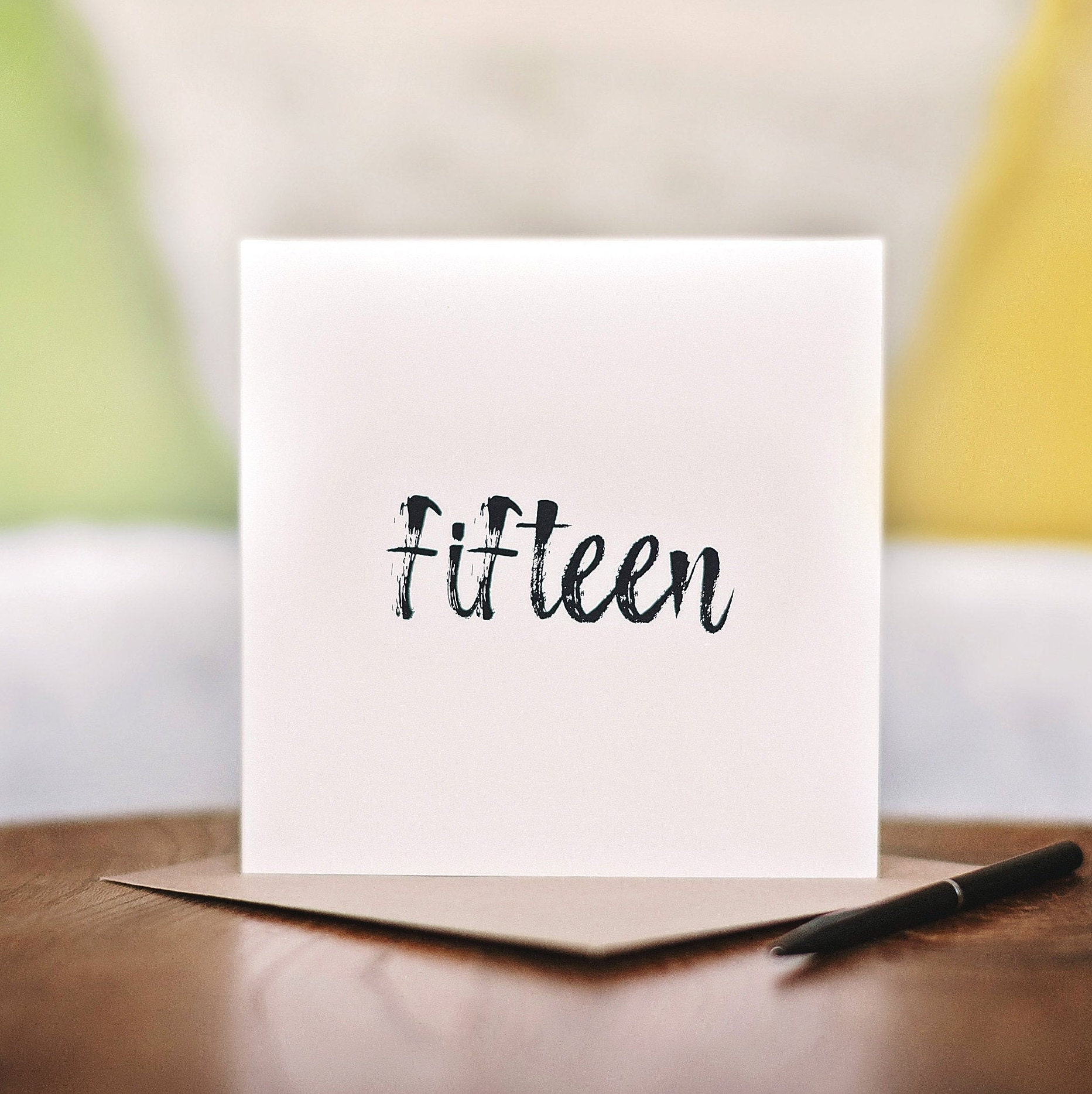 Fifteen 15th Birthday Card - Etsy