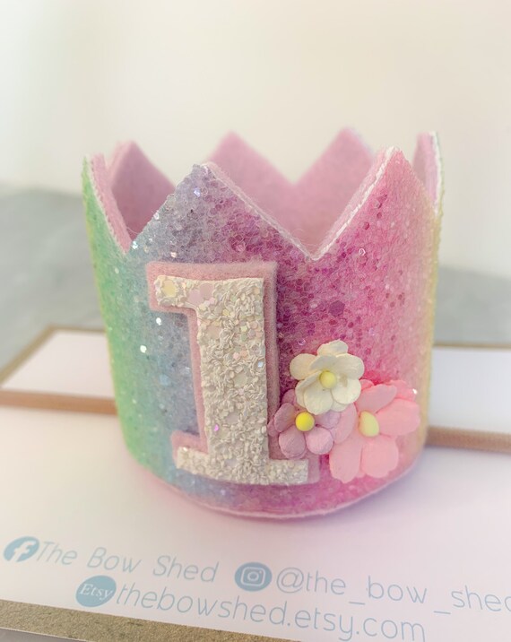 Birthday Crown Cake Smash Crown Glitter Crown Age Crown - Etsy