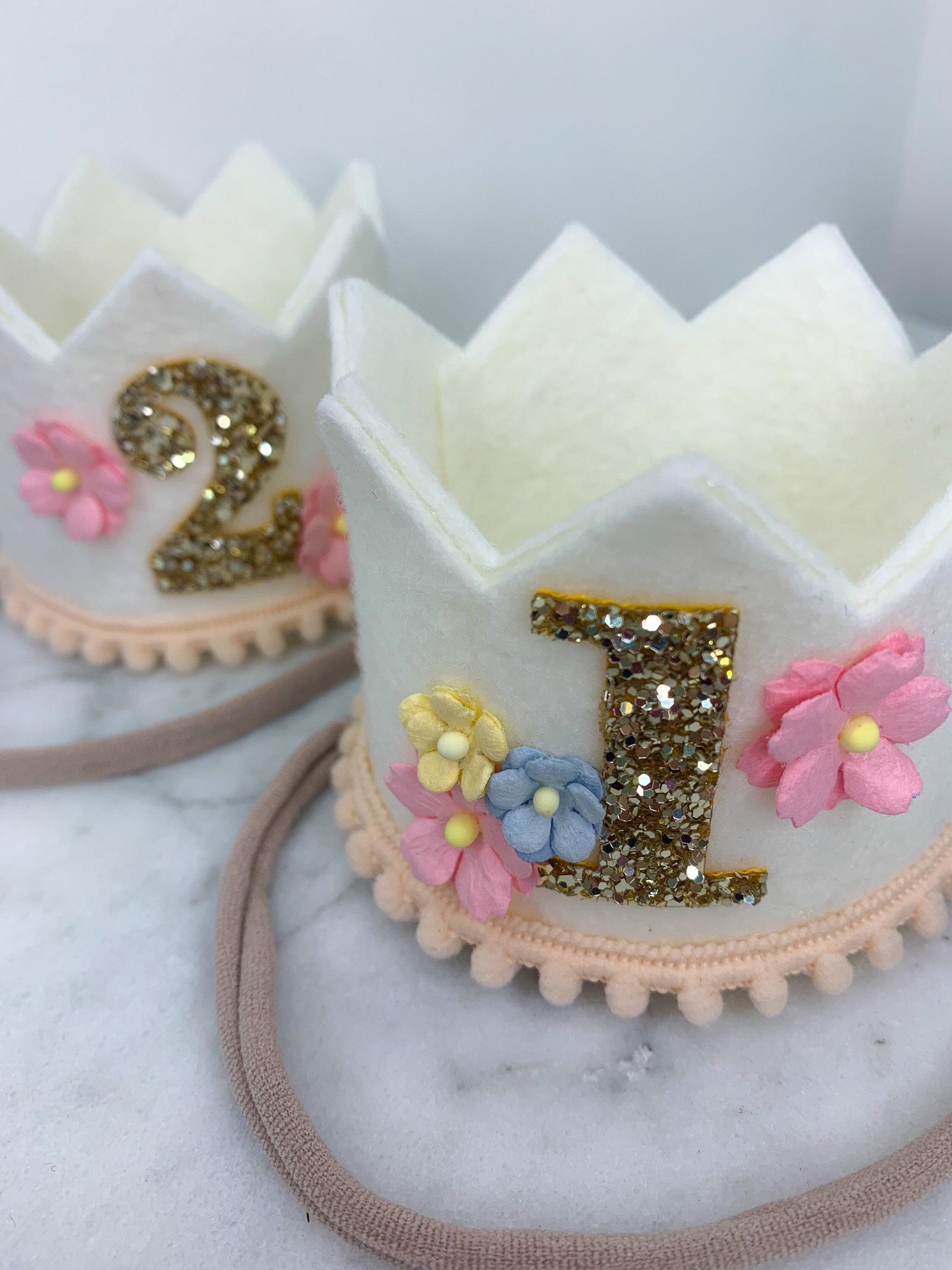 Birthday Crown Baby Crown Cake Smash Crown Wool Felt Crown - Etsy