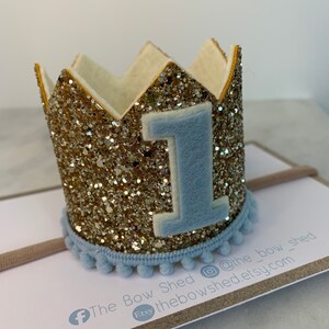 Gold Birthday Crown, Cake Smash Crown, Glitter Crown, Boys Birthday ...