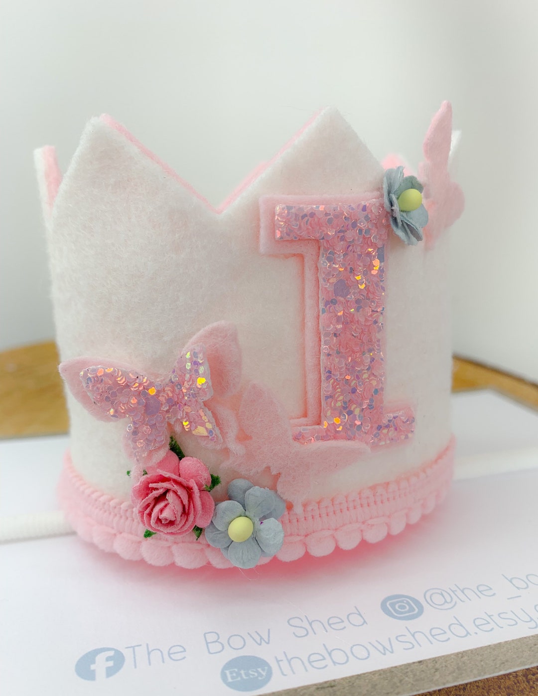 Butterfly Birthday Crown, Cake Smash Prop, Pink Birthday Crown, Cake ...