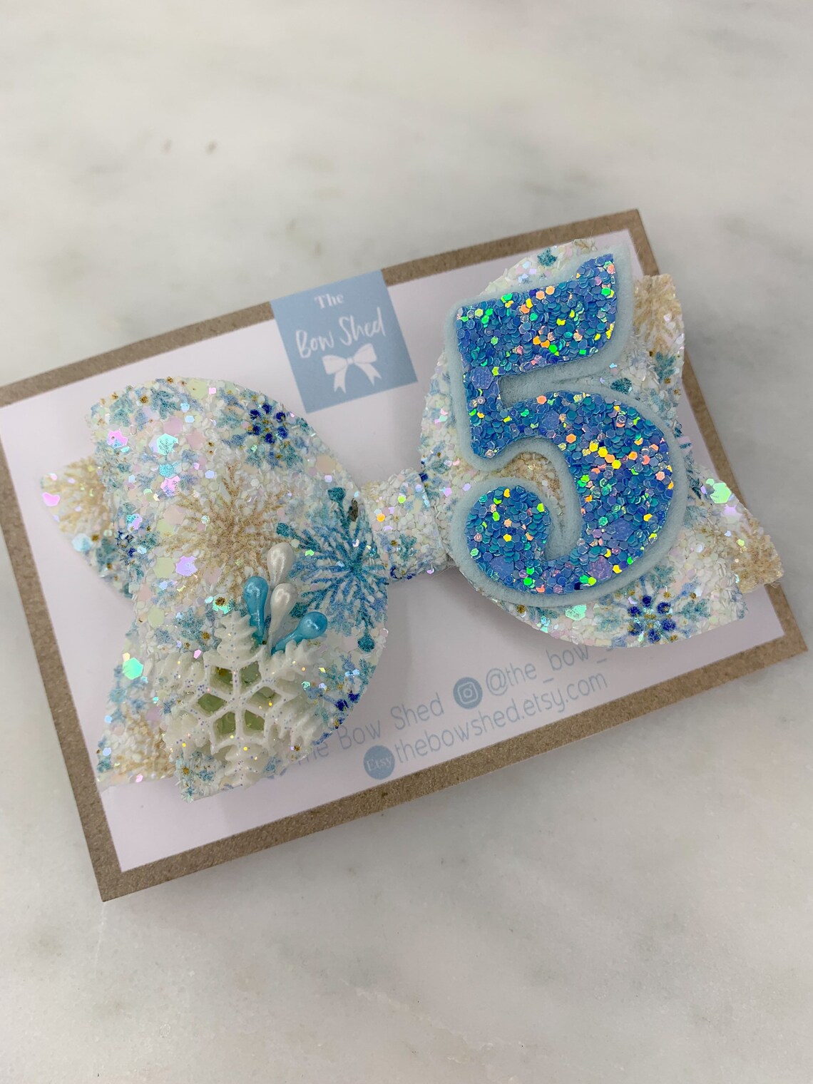 Snowflake Badge and Bow Set Birthday Badge and Bow Set Ice - Etsy