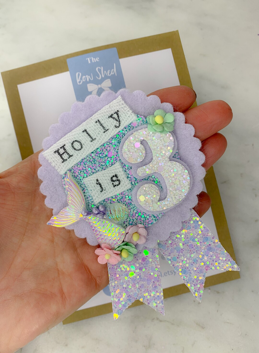 Mermaid Birthday Badge, Mermaid Party, Mermaid Gift, Personalised ...