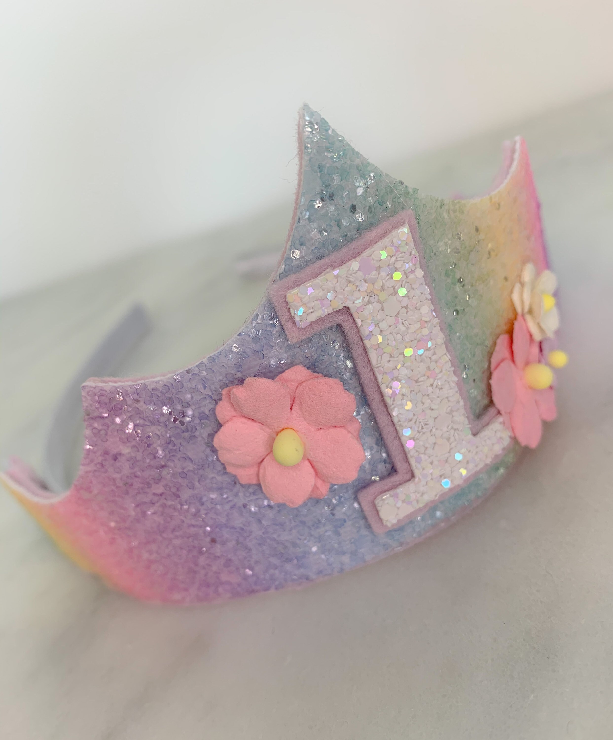 Rainbow tiara glitter crown birthday tiara birthday crown | Etsy