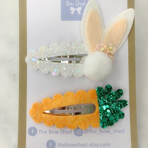 Easter Hair Clips, Bunny Snap Clip, Easter Gift Set, Rabbit Hair Slide ...