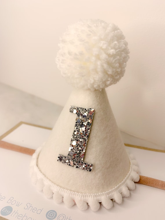 White Party Hat Cake Smash Prop Birthday Hat 1st 2nd 3rd | Etsy UK