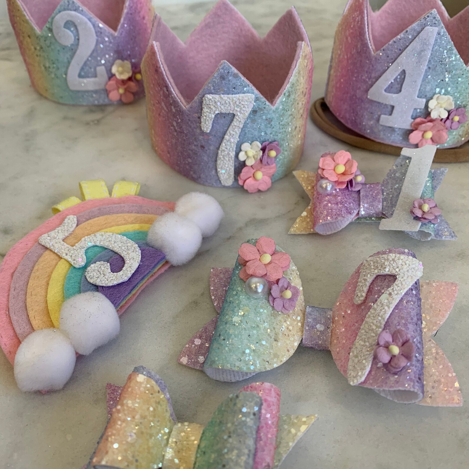 Birthday crown cake smash crown glitter crown age crown | Etsy