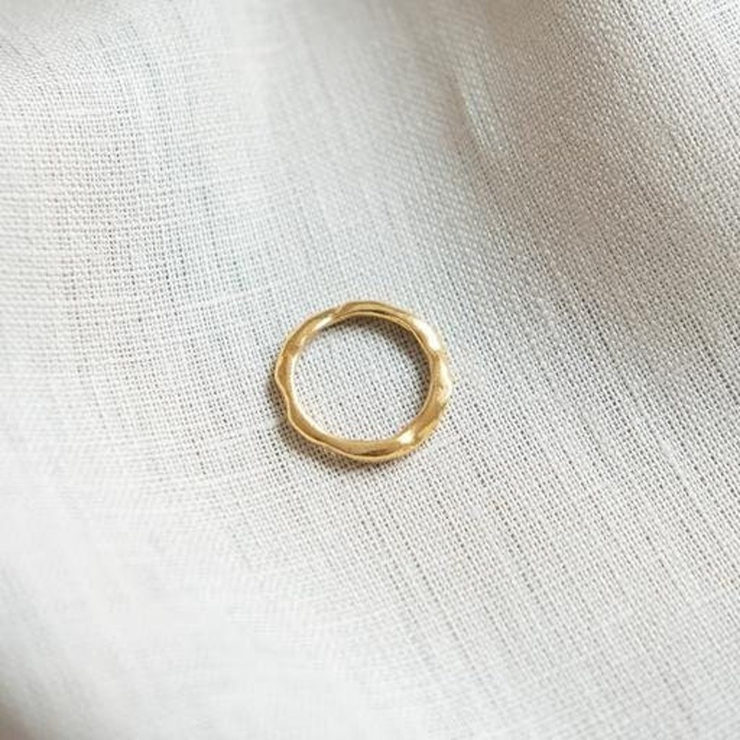 Gold Ring With Irregular Shape, Freeform Ring, Gold Plated Ring Unisex ...