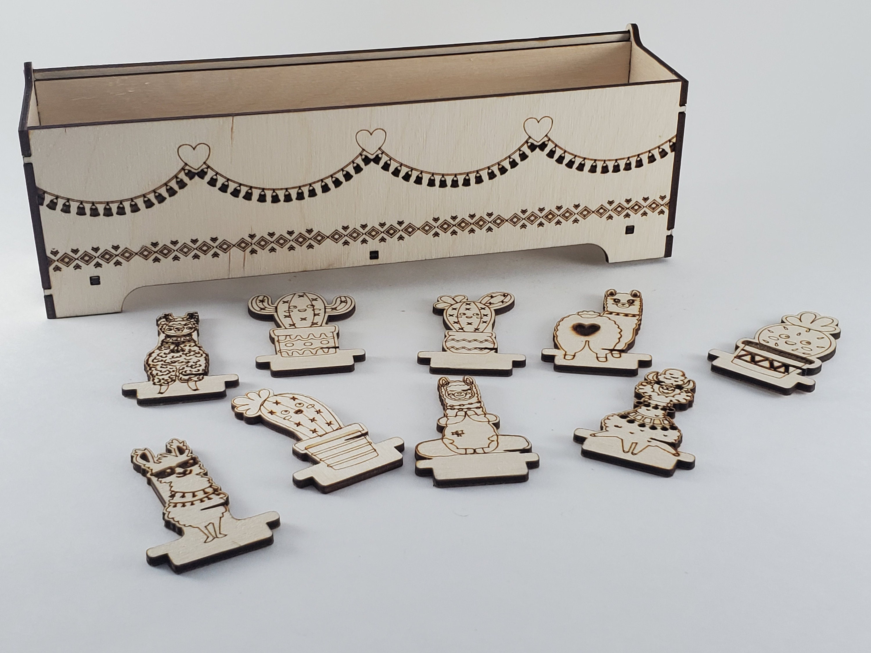 Cross Stitch Storage With 10 Floss Bobbins Llama Bobbins - Etsy Canada