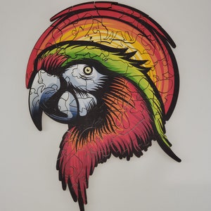Special Wooden Jigsaw Puzzle Parrot, Macaw Puzzle Gift, Anniversary ...