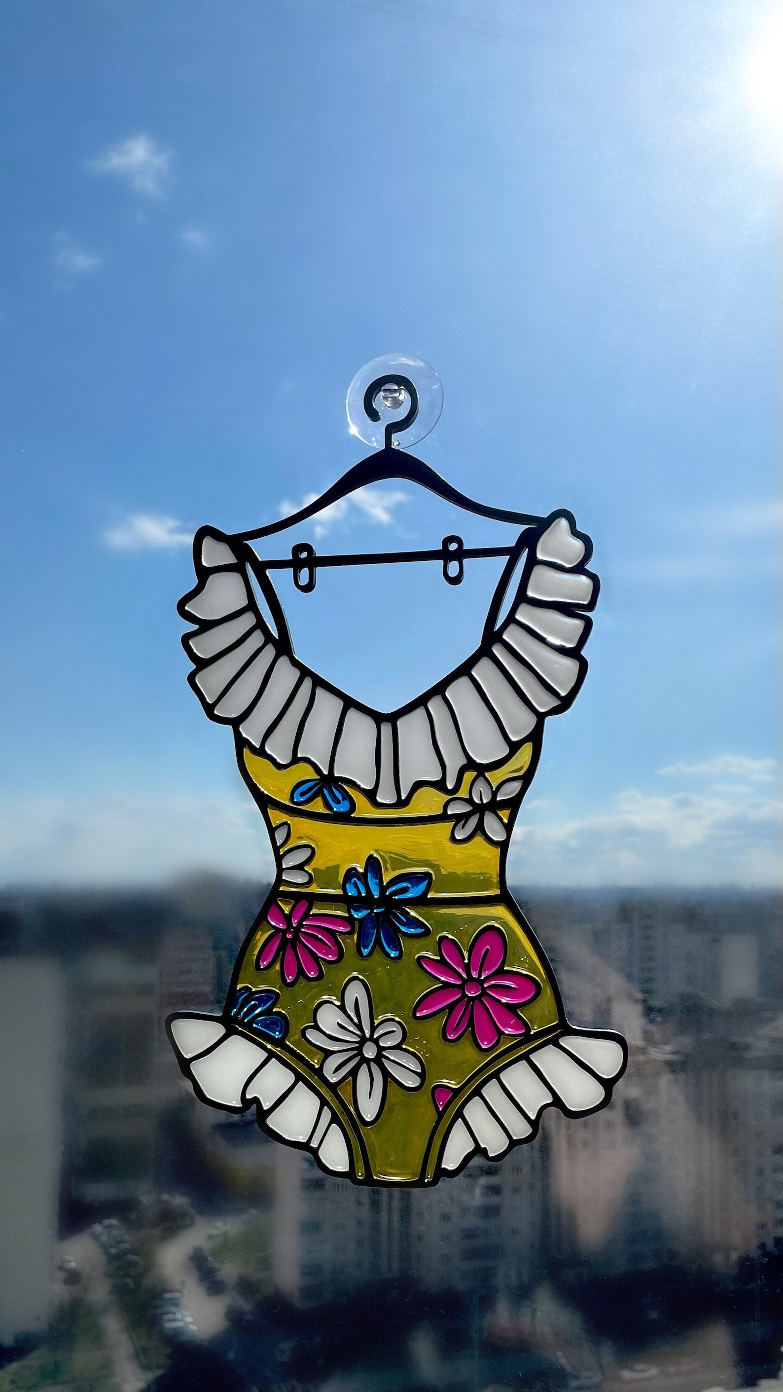 Handcrafted Epoxy Resin Stained Glass Bikini Swimsuit Window Hanging - Etsy