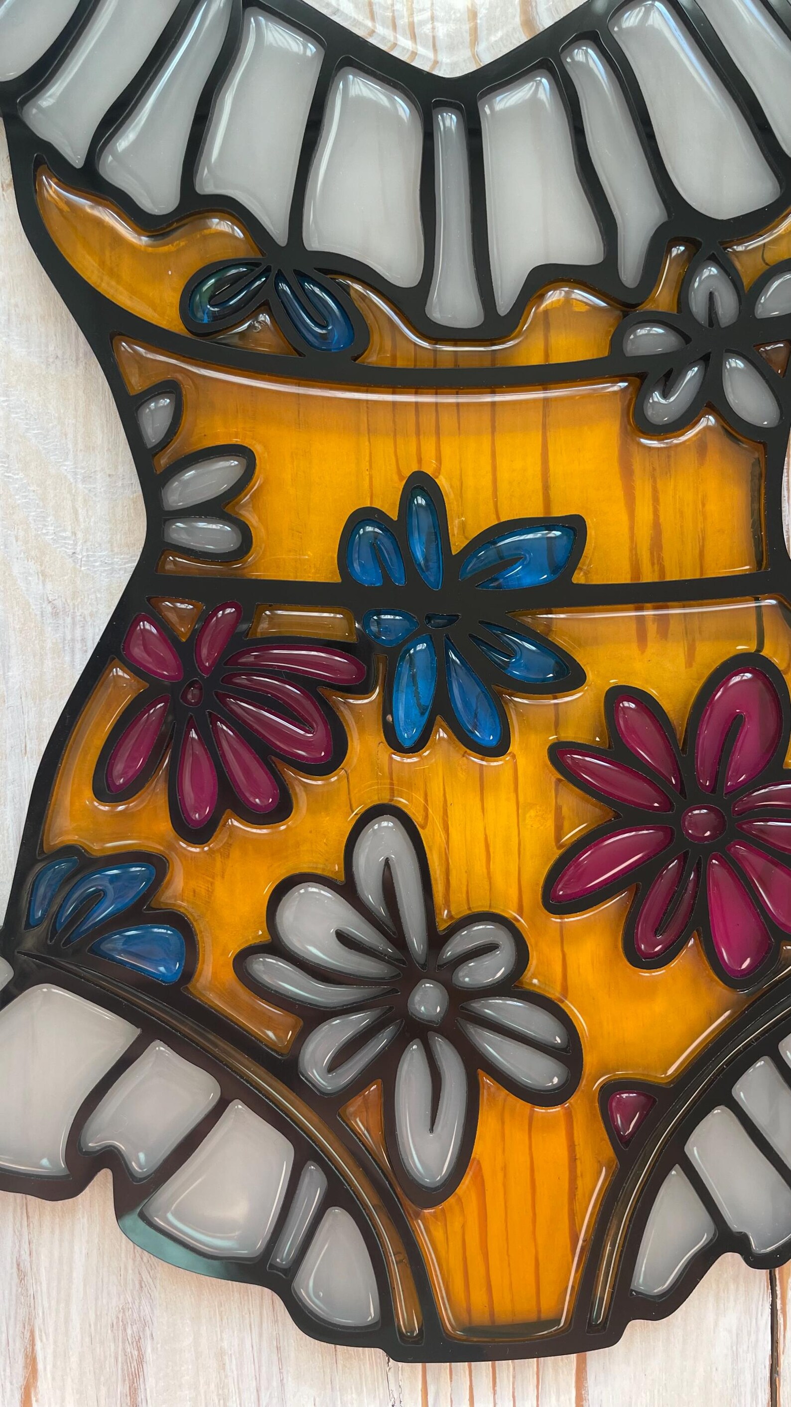 Handcrafted Epoxy Resin Stained Glass Bikini Swimsuit Window Hanging - Etsy