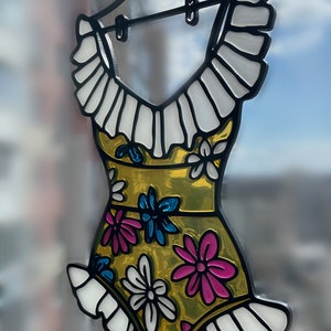 Handcrafted Epoxy Resin Stained Glass Bikini Swimsuit Window Hanging - Etsy