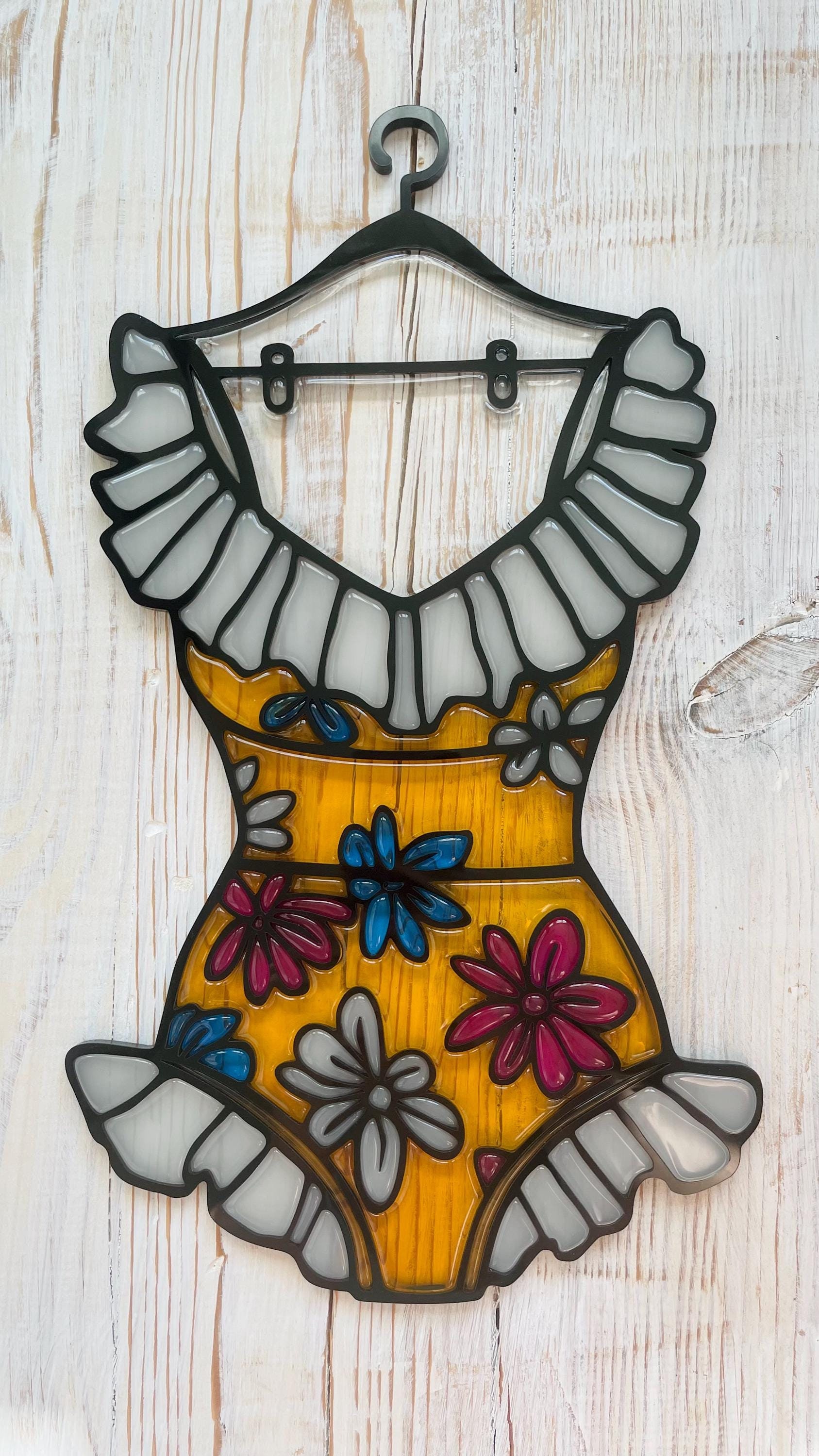 Handcrafted Epoxy Resin Stained Glass Bikini Swimsuit Window Hanging - Etsy