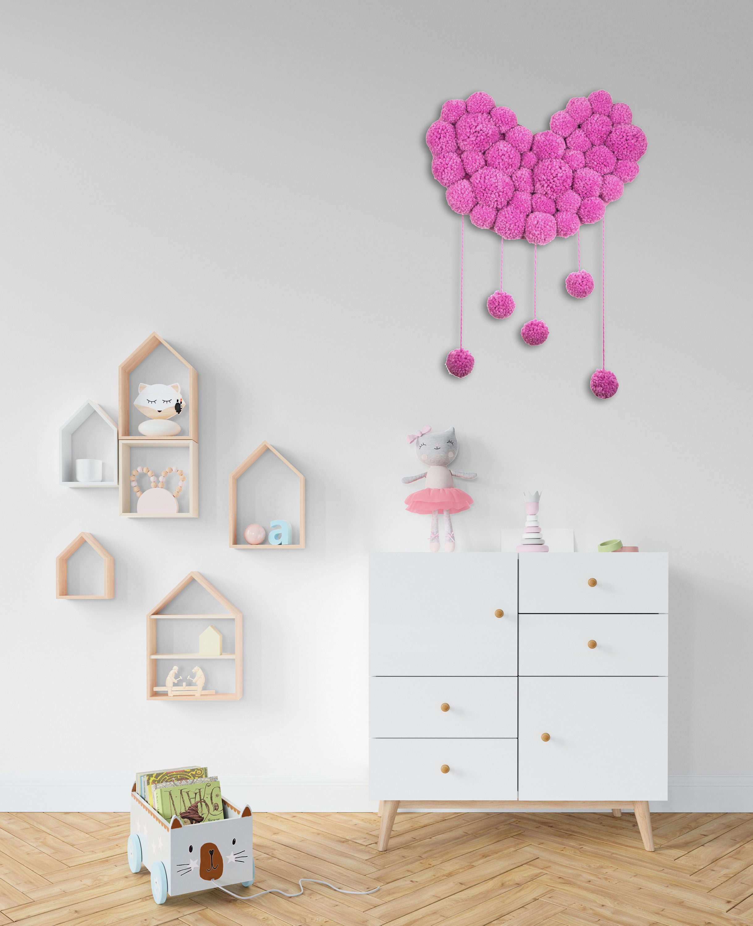 Wall Decor Pink Heart - Etsy