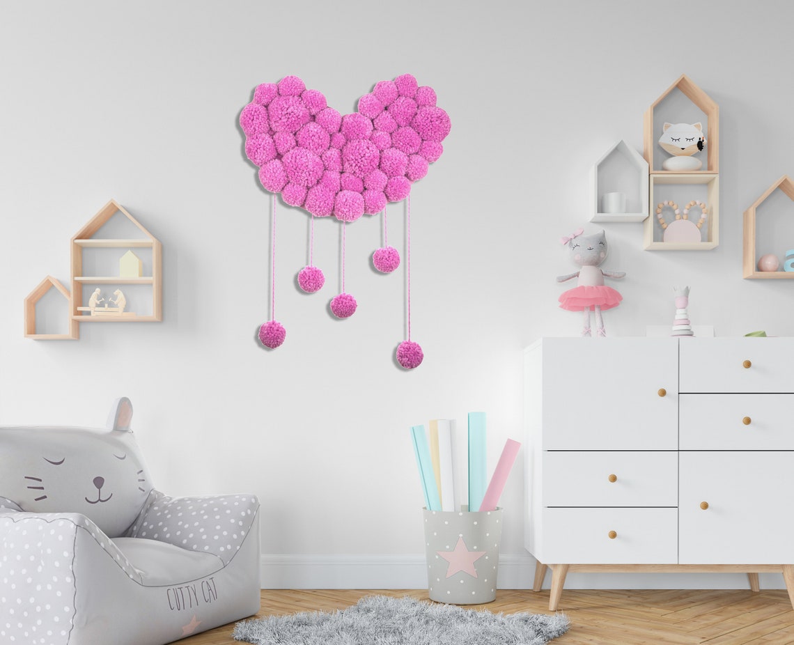 Wall Decor Pink Heart - Etsy