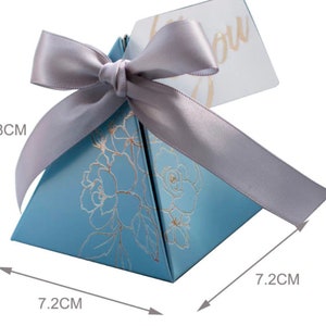 Sky Blue Double Sided Triangle Wedding, Party, Gift, Baby Shower, Candy ...