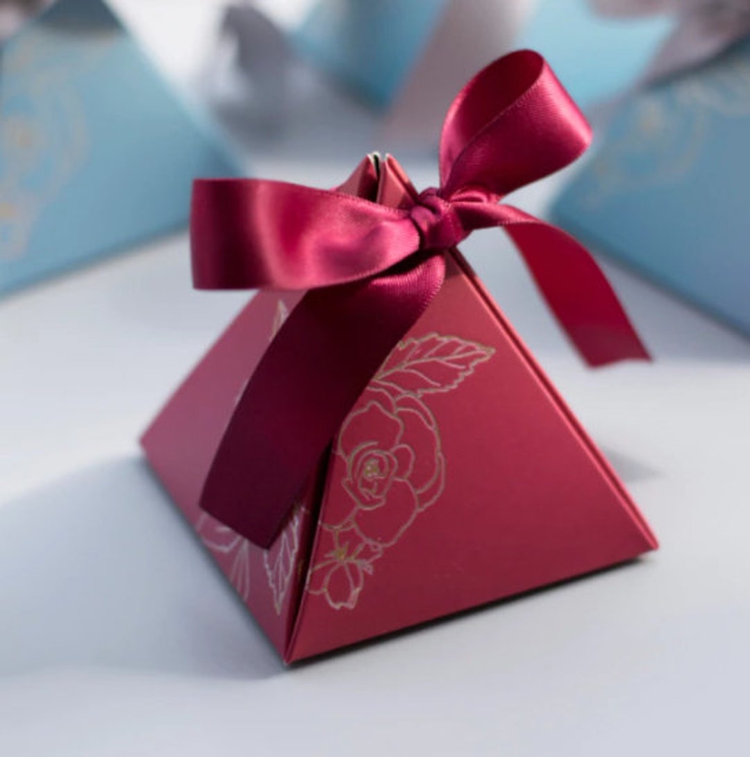 Red Double Sided Triangle Wedding, Party, Gift, Baby Shower, Candy ...