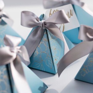 Sky Blue Double Sided Triangle Wedding, Party, Gift, Baby Shower, Candy ...