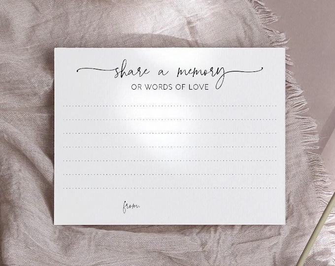 Funeral Share Memory Cards for Celebration of Life, Custom Printed With ...