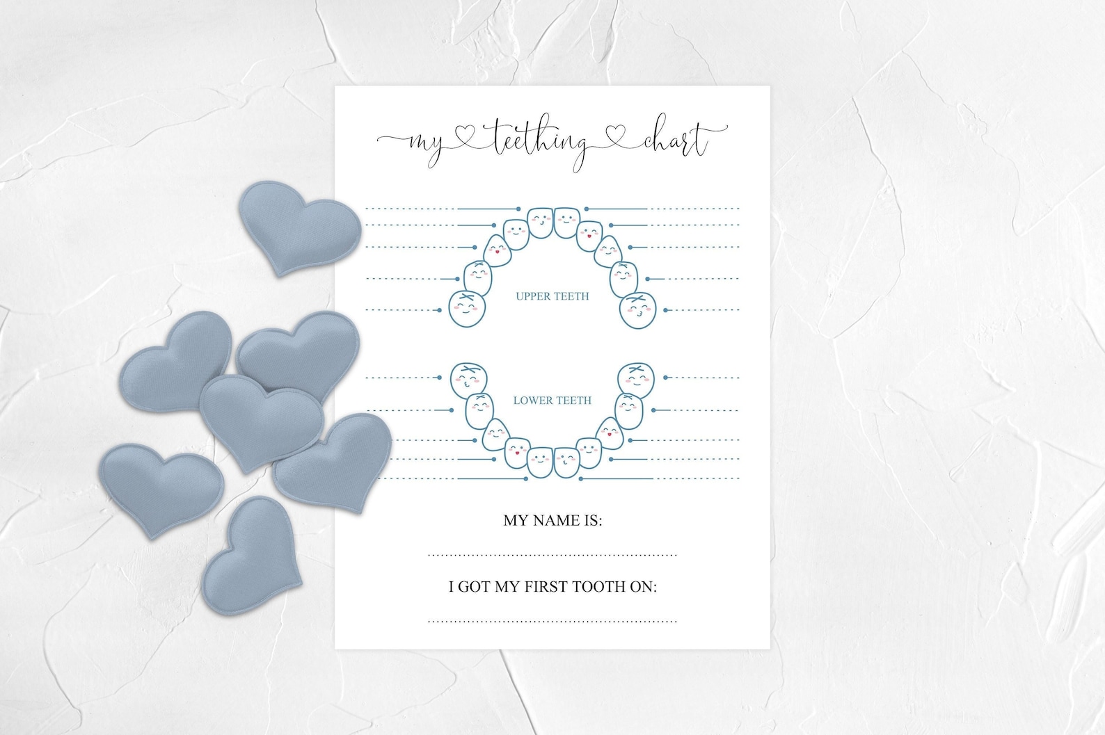 Baby Teething Chart: Keepsake Memento (PDF & JPG) - Etsy