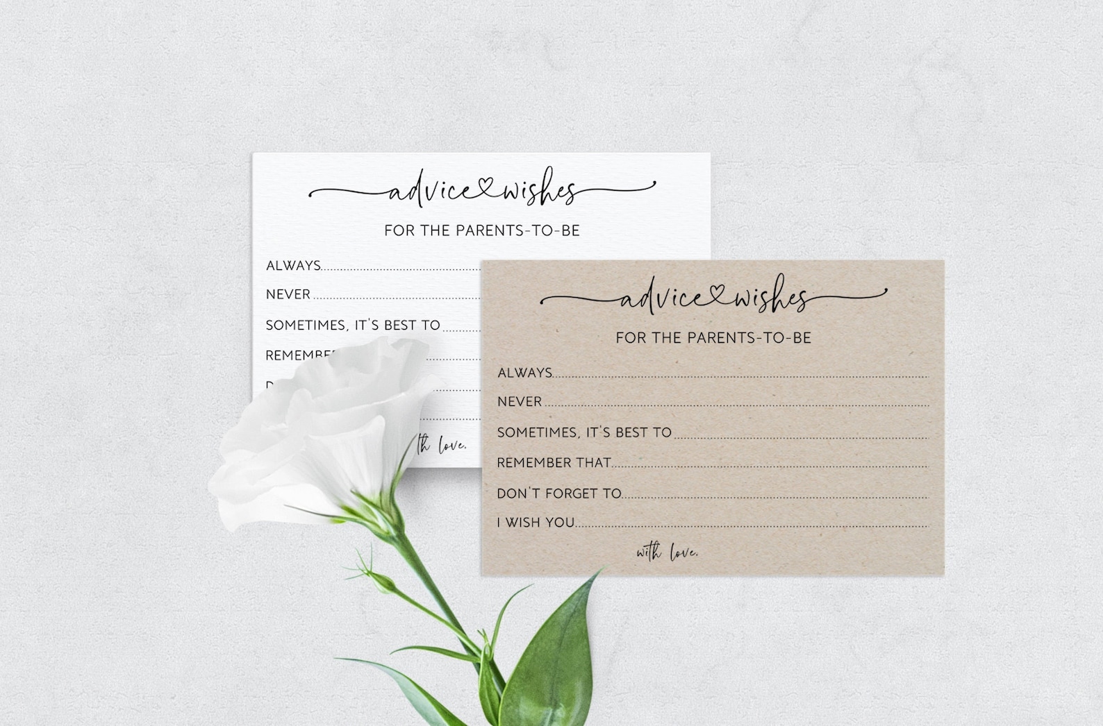 Advice & Wishes Cards for Parents-to-be: Baby Shower Game (digital ...