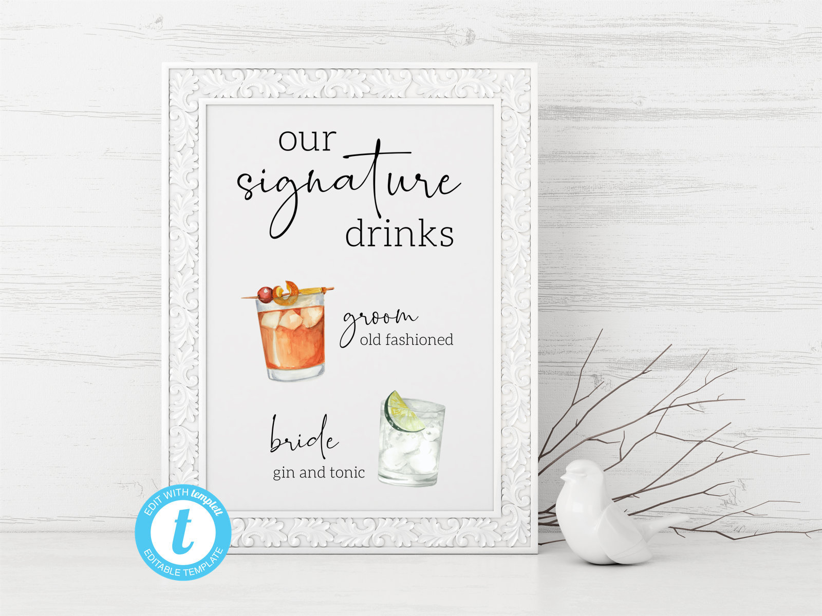 Edit Yourself Our Signature Drinks Printable Sign Signature | Etsy