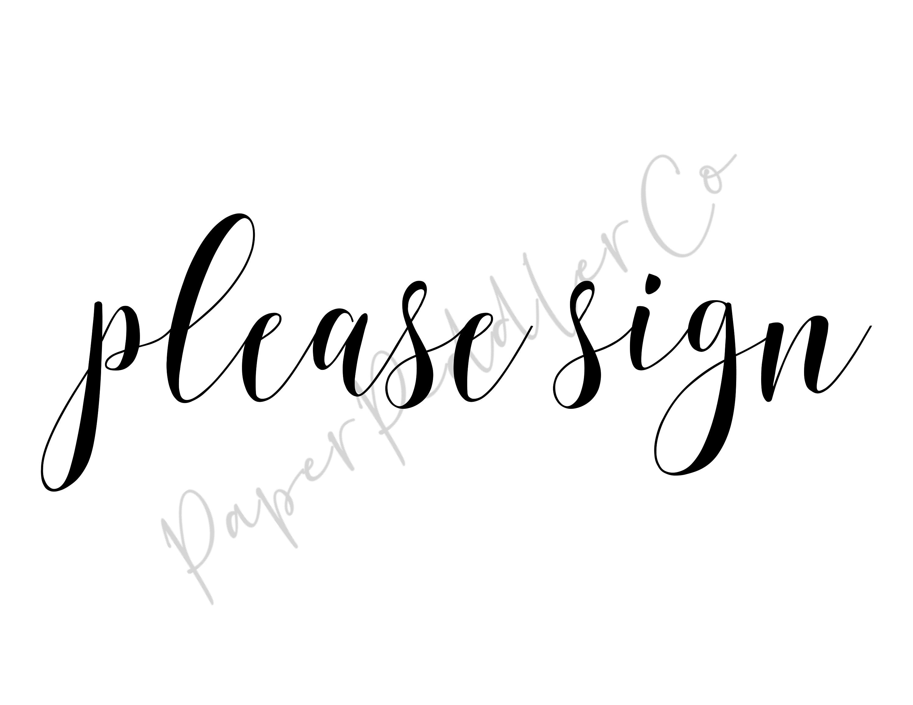 Instant Download Please Sign Printable Please Sign Baby | Etsy