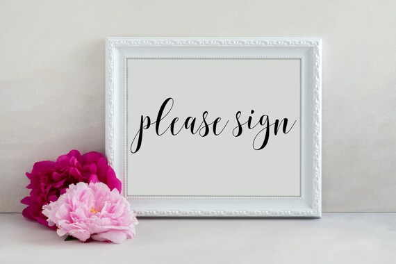 Instant Download Please Sign Printable Please Sign Baby - Etsy