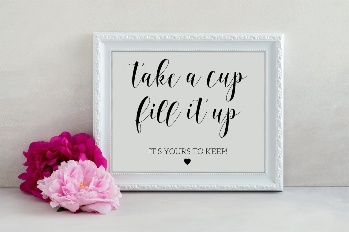 Take A Cup Sign: Wedding Coffee Bar Printable (PDF) - Etsy