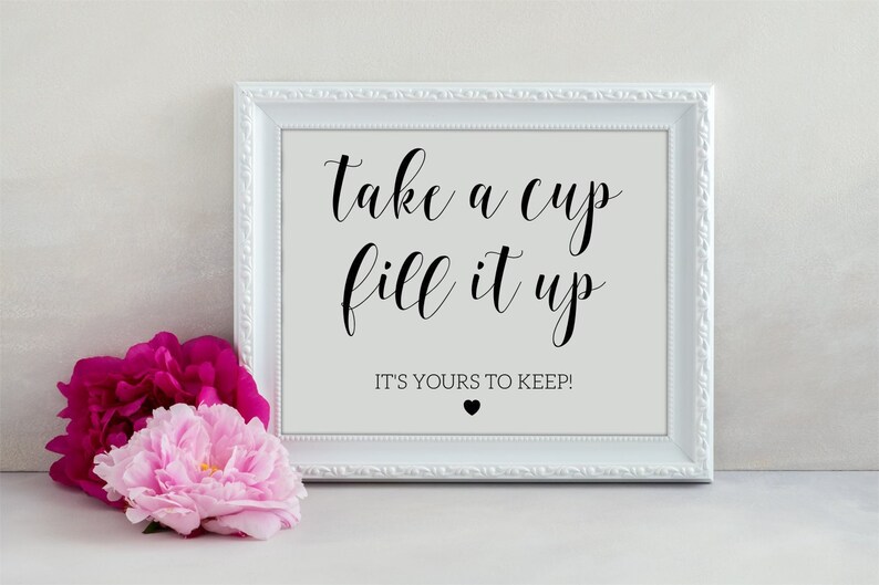 Take A Cup Sign: Wedding Coffee Bar Printable (PDF) - Etsy