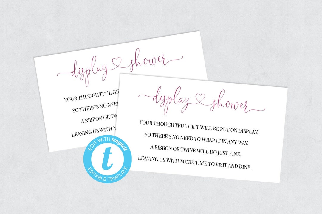 Edit Yourself Display Shower Insert, Display Shower Card, Display ...