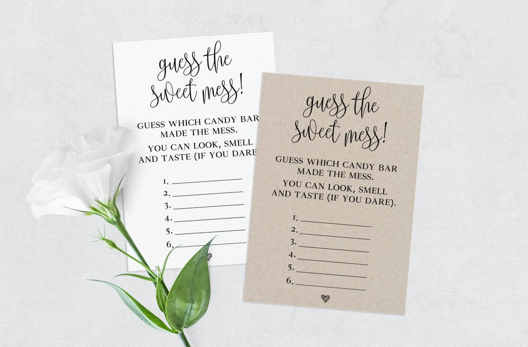 Guess the Sweet Mess Game, Baby Shower Candy Bar Game, Baby Shower ...