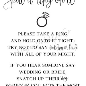 Put A Ring on It Sign, Put A Ring on It Game Printable, Please Take A Ring, Don't Say Bride, Don ...