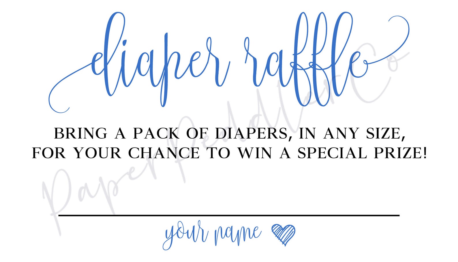 Instant Download Blue Diaper Raffle Ticket Baby Boy Baby - Etsy